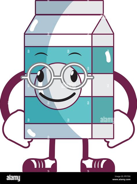 Kawaii Nerd Milk Box With Arms And Legs Stock Vector Image And Art Alamy