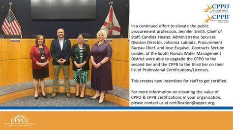 Uppcc Universal Public Procurement Certification Council On Linkedin South Florida Water