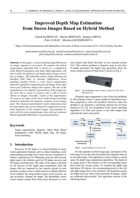 pdf improved depth map estimation from stereo images based on hybrid