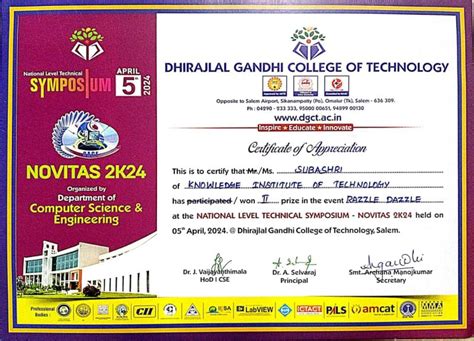 Subasree G S On Linkedin Achievementunlocked Novitas2k24