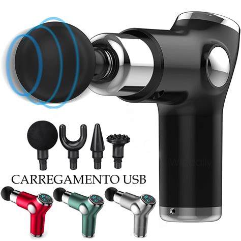 Mini Massageador Recarregável Display Braço Perna Pescoço Massagem