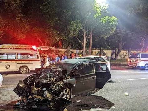 ကမ္ဘာအေးဘုရားလမ်းတွင် ယာဉ်တိုက်မှုဖြစ်ပြီး အမျိုးသမီး ၃ ဦး ဒဏ်ရာရ