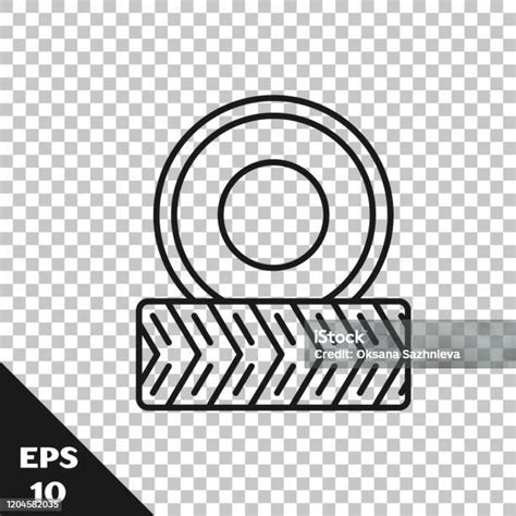 투명 한 배경에 격리 된 검은 선 자동차 휠 아이콘입니다 벡터 일러스트레이션 가장자리에 대한 스톡 벡터 아트 및 기타 이미지 가장자리 강철 교통수단 Istock