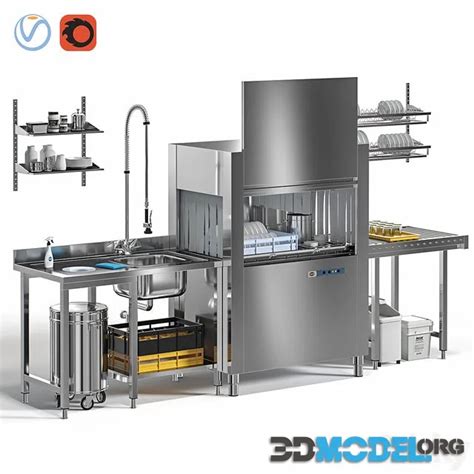 3d Model Conveyor Dishwasher Apach Arc 100