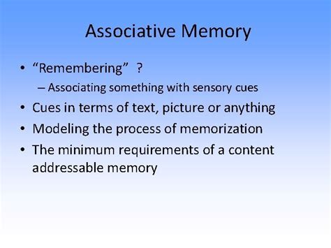 8 Recurrent Associative Networks And Episodic Memory Fundamentals