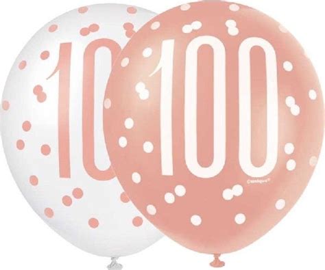 Rose Gold 100th Birthday Party Supplies Tableware And Decorations Glitz