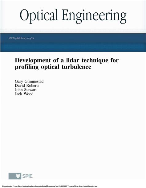 Pdf Development Of A Lidar Technique For Profiling Optical Turbulence Dokumentips