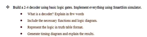 Solved Build A 2 4 Decoder Using Basic Logic Gates Implement