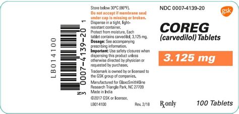 Coreg Fda Prescribing Information Side Effects And Uses