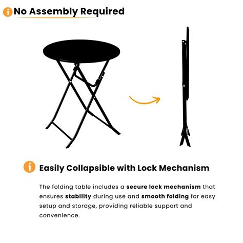 Round Folding Table Black
