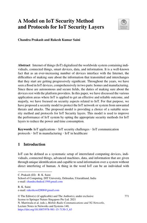 Pdf A Model On Iot Security Method And Protocols For Iot Security Layers