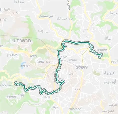 Super Bus Route No 163 In Jerusalem From Jerusalem To Jerusalem Schedule Maps Frequency Bus