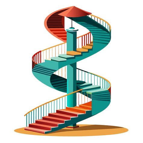Staircase Colorful Vector Illustration Premium Ai Generated Vector