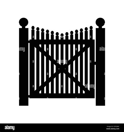 Wooden Gate Icon Vector Illustration Stock Vector Image And Art Alamy