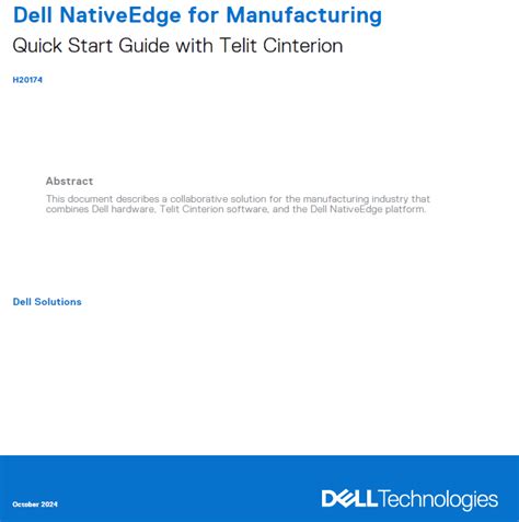 Dell Nativeedge For Manufacturing Quick Start Guide With Telit