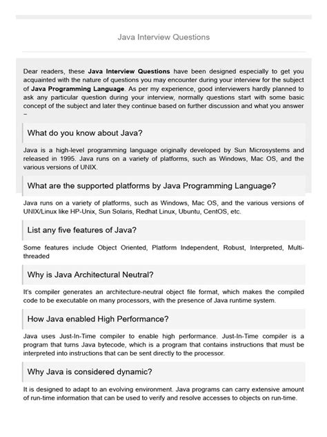 Java Interview Questions Copy Pdf Class Computer Programming Method Computer Programming