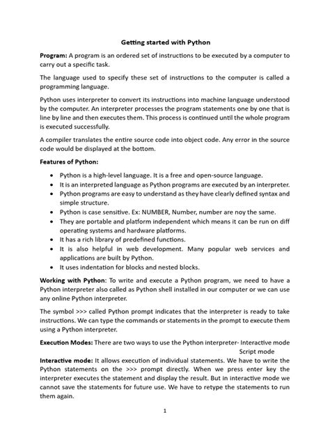 Getting Started With Python 1 Pdf