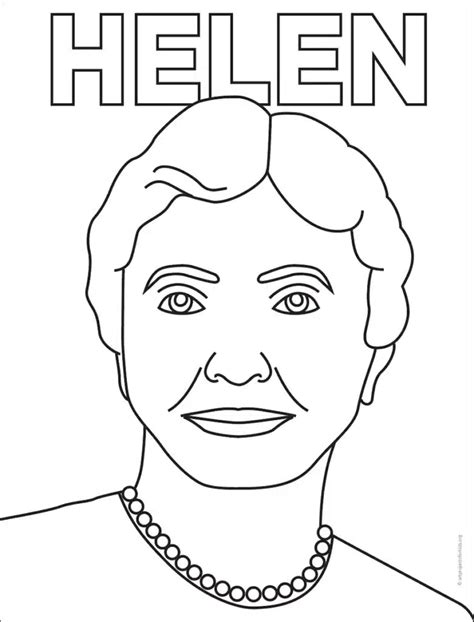 simple draw helen keller and helen keller coloring web page artshow24