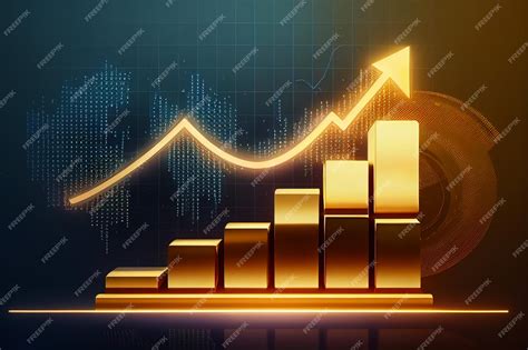 Premium Photo Gold Coin And Arrow With An Uptrend Arrow Chart Market