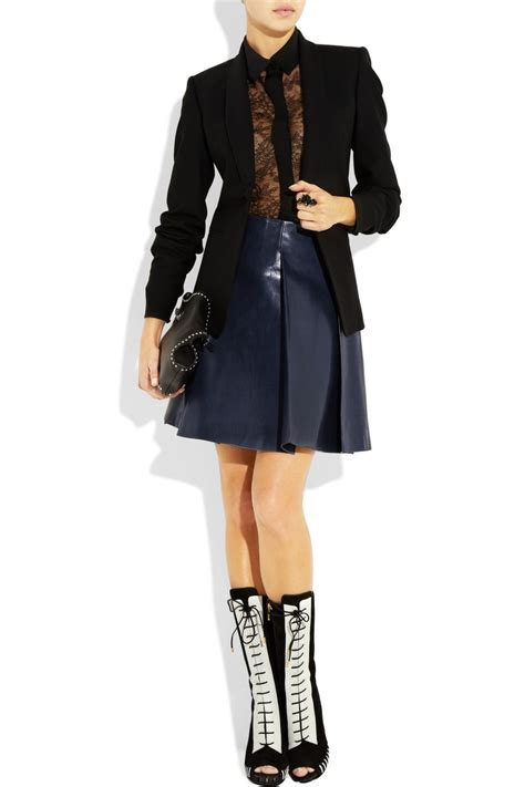 Versace Pleated Leather Skirt Leather Skirt 2dayslook Leather Style