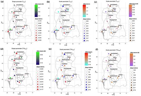 Spatial Distribution Of The Shape Parameters ξ And Scale Parameters σ