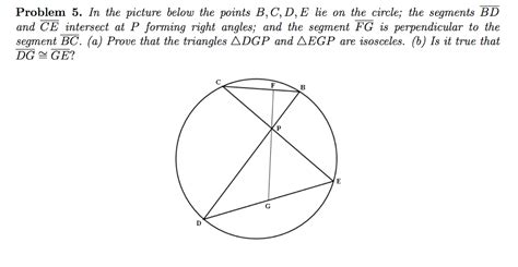 Solved In The Picture Below The Points B C D E Lie On The Chegg Com