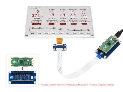 Inch E Paper E Ink Display Module B For Raspberry Pi Pico Red Black White