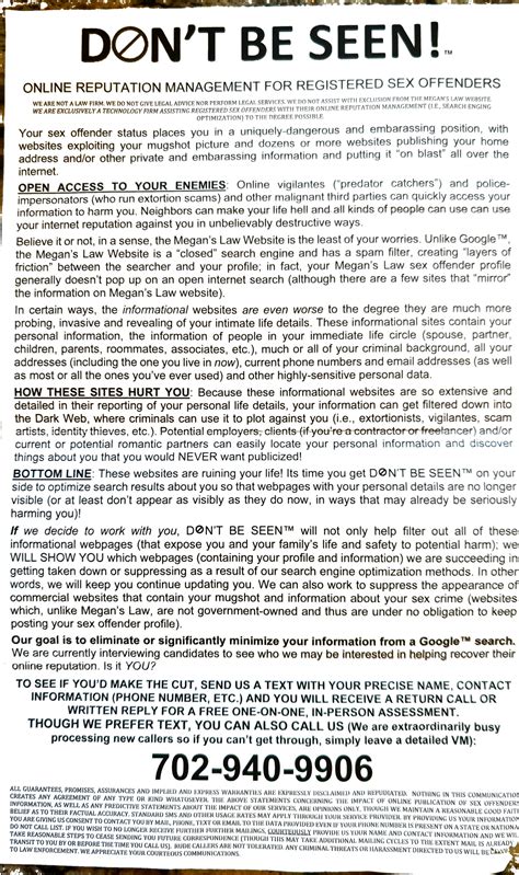 Thought I Would Share This Bit Of Garbage That Showed Up In My Mailbox R SexOffenderSupport