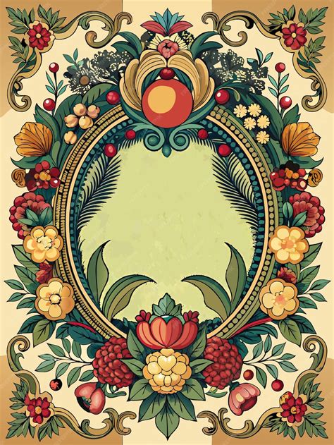 Ornate Floral Frame Premium Ai Generated Vector