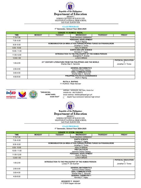 Shs Teachers Program 24 25 1st Semester Pdf Academic Term Philippines