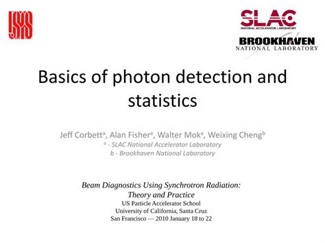 Pdf Basics Of Photon Detection And Statistics Materials10ucsclecture