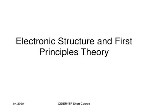 Ppt Fundamental Predictions Of Electronic Structure And First