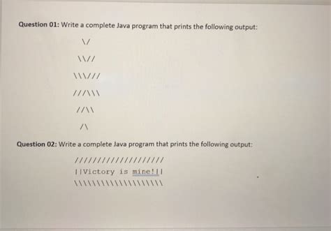 Solved Question 01 Write A Complete Java Program That