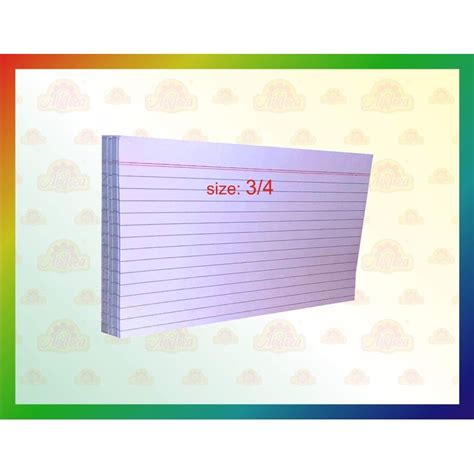 Index Card Sizes 1 2 1 4 1 8 Shopee Philippines