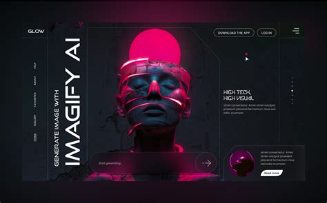 glow web ui design concept behance
