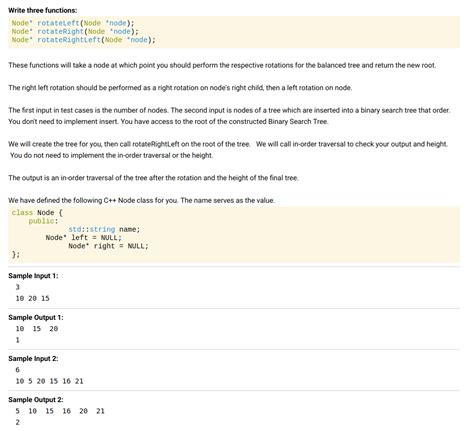 solved write three functions node rotateleft node node