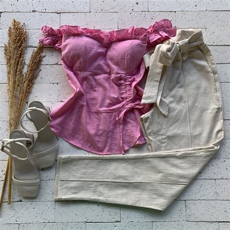 Blusa Ciganinha Tricoline Com Bojo Rosa Dondoca Moda Feminina