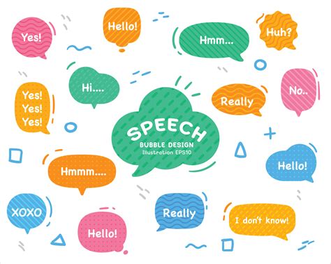 Set Hand Drawn Speech Bubbles Empty Text Box Different Shapes Balloons 19187862 Vector Art At