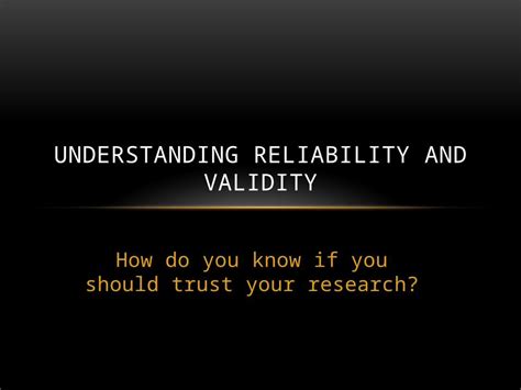 Pptx [ppt]understanding Reliability And Validity … Todorovz Teaching