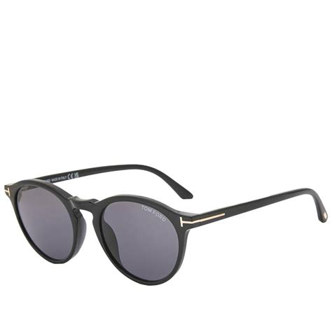 Tom Ford Mens Aurele Sunglasses In Shiny Blacksmoke Tom Ford