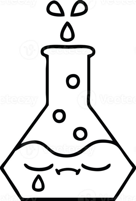 Line Drawing Cartoon Science Beaker 40072447 PNG
