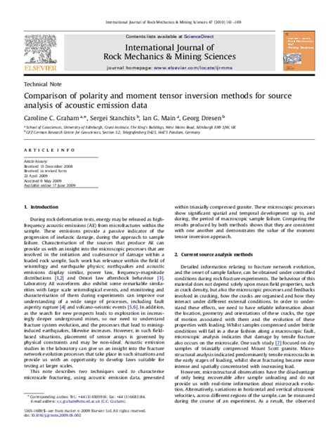 Pdf Comparison Of Polarity And Moment Tensor Inversion Methods For Source Analysis Of Acoustic