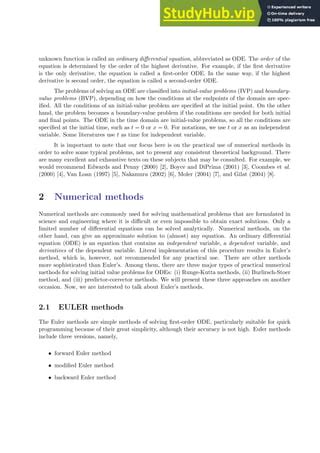 Applications Of MATLAB Ordinary Differential Equations ODE PDF Physics Science