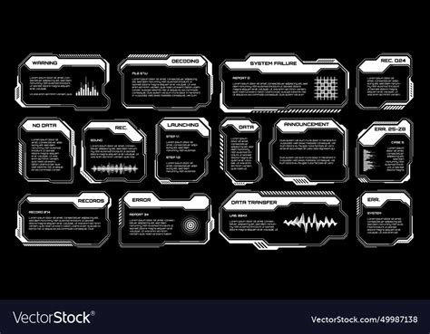 White Futuristic Hud Ui Elements Sci Fi User Vector Image