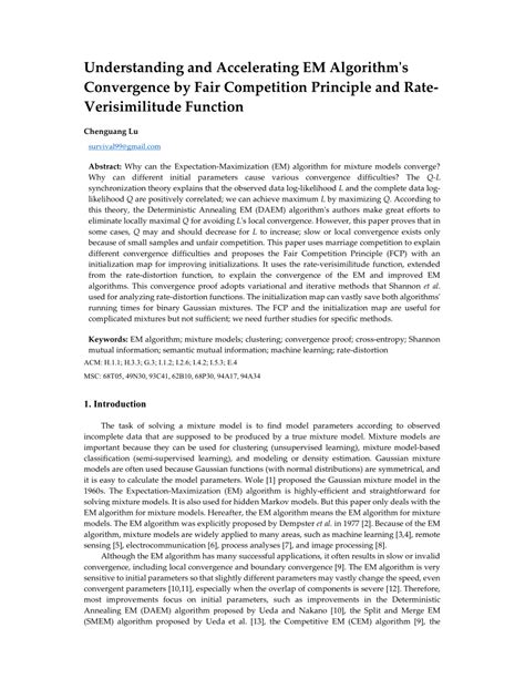 Pdf Understanding And Accelerating Em Algorithms Convergence By Fair