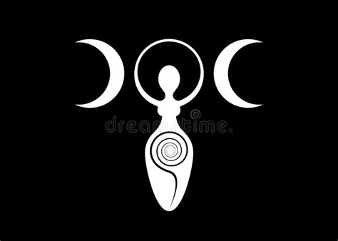 Wiccan Woman Logo Triple Moon Goddess Spiral Of Fertility Pagan Symbols Cycle Of Life Death