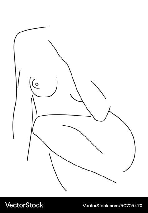 Nude Abstract Line Art Female Body Royalty Free Vector Image