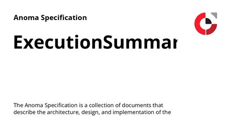 Executionsummary Anoma Specification