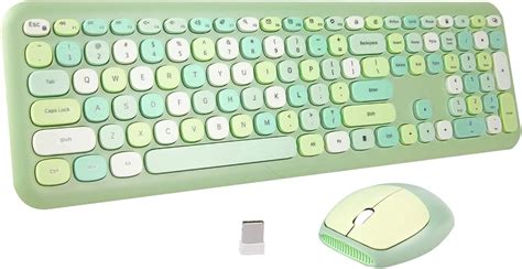 Wireless Keyboard And Mouse Combo Cute Multifunctional 110 Key Typewriter Retro Round Keycaps