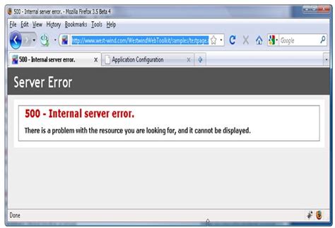 vlearn about iis internal sever error and details